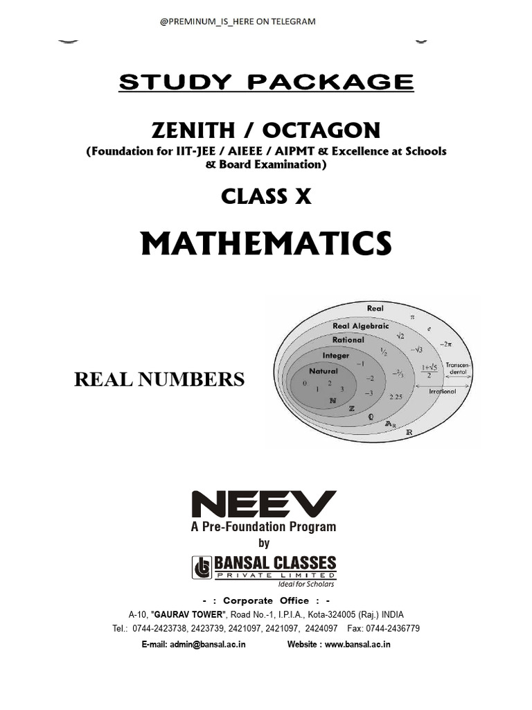 Bansal Classes Mathematics Modules @PREMINUM_IS_BACK | PDF | Numbers ...