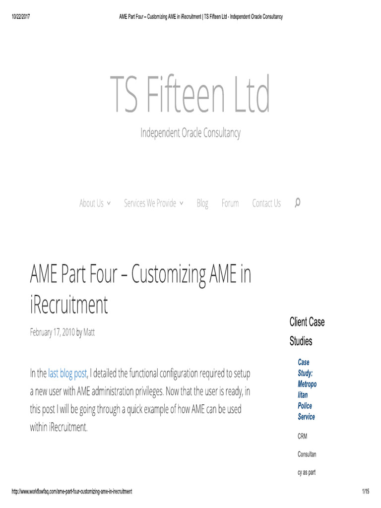 AME Part Four - Customizing AME in IRec.. | PDF