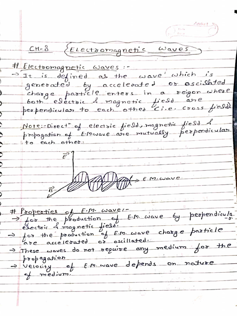Chapter-8 Electromagnetic Waves | PDF