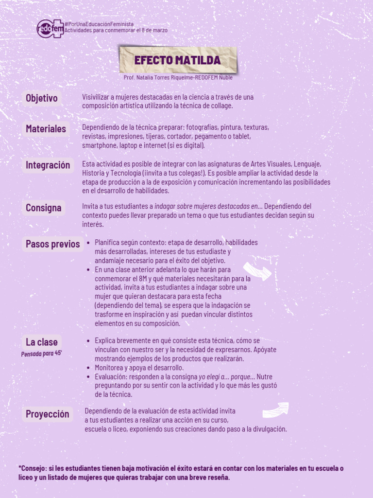 Diseño actividad EFECTO MATILDA | PDF