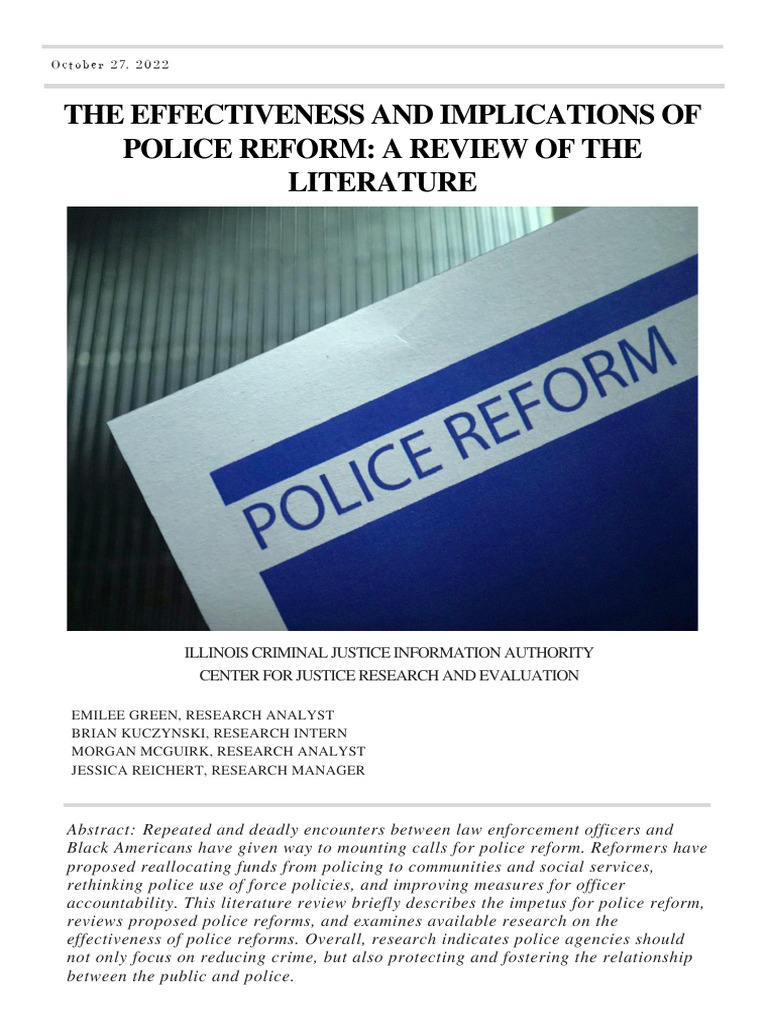 Fullreport - Police Reform | PDF | Police | Terry Stop
