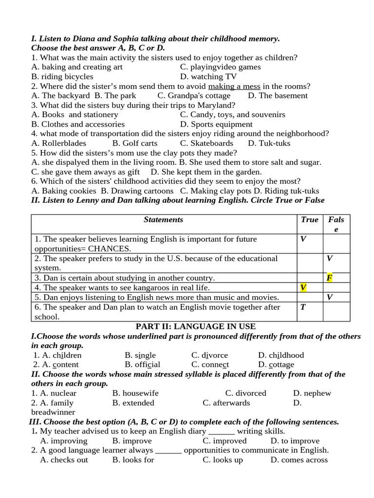 TIẾNG ANH 9- ILEARN SMART WORD | PDF | Grandparent | English Language