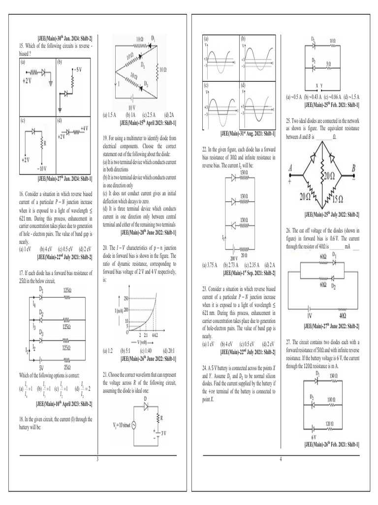Semiconductor PYQ-1 | PDF | Electric Power | Semiconductors