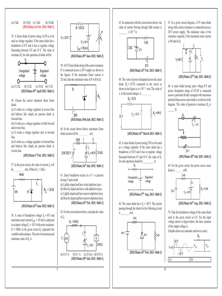 Semiconductor PYQ-4 | PDF | P–N Junction | Diode