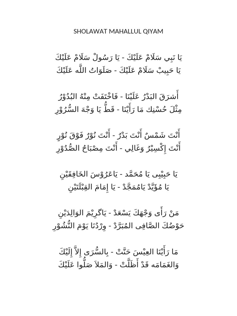 Sholawat Mahallul Qiyam - 075649 | PDF