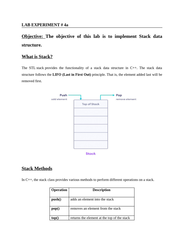 CSC215-Data Structure and Algo-Lab4a-Stack | PDF | C++ | Namespace