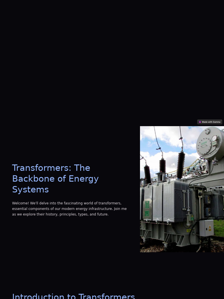 Transformers the Backbone of Energy Systems | PDF | Transformer ...