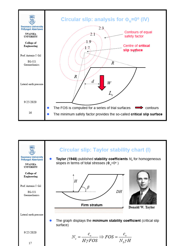 Circular Slip Analysis in Geomechanics | PDF | Earth Sciences | Natural ...