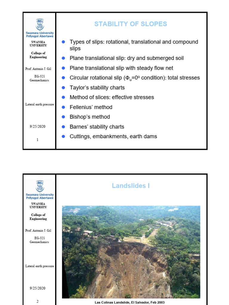 Slope Stability - Part 1 | PDF | Landslide | Earth Sciences