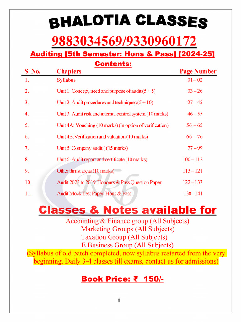 Audit (Bhalotia) | PDF