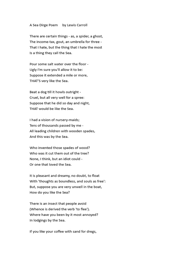 翻譯 - A Sea Dirge Poem | PDF