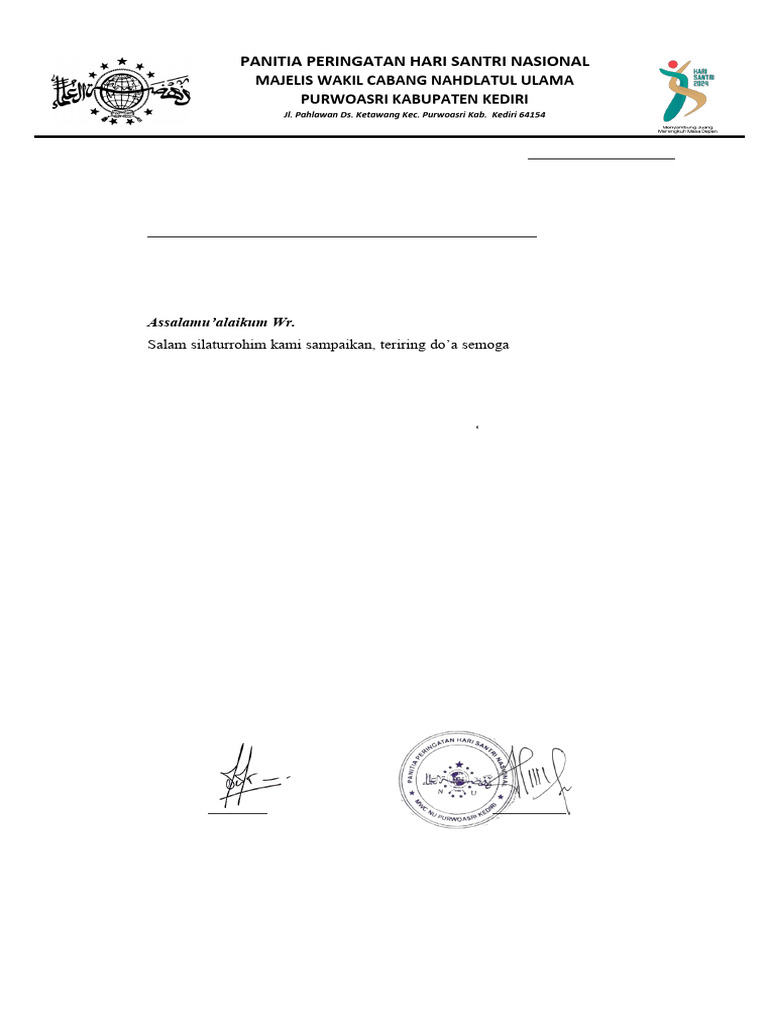 UNDANGAN LPJ KETUA RANTING NU | PDF