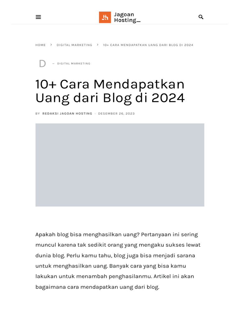 10+ Cara Mendapatkan Uang Dari Blog Di 2024 | PDF