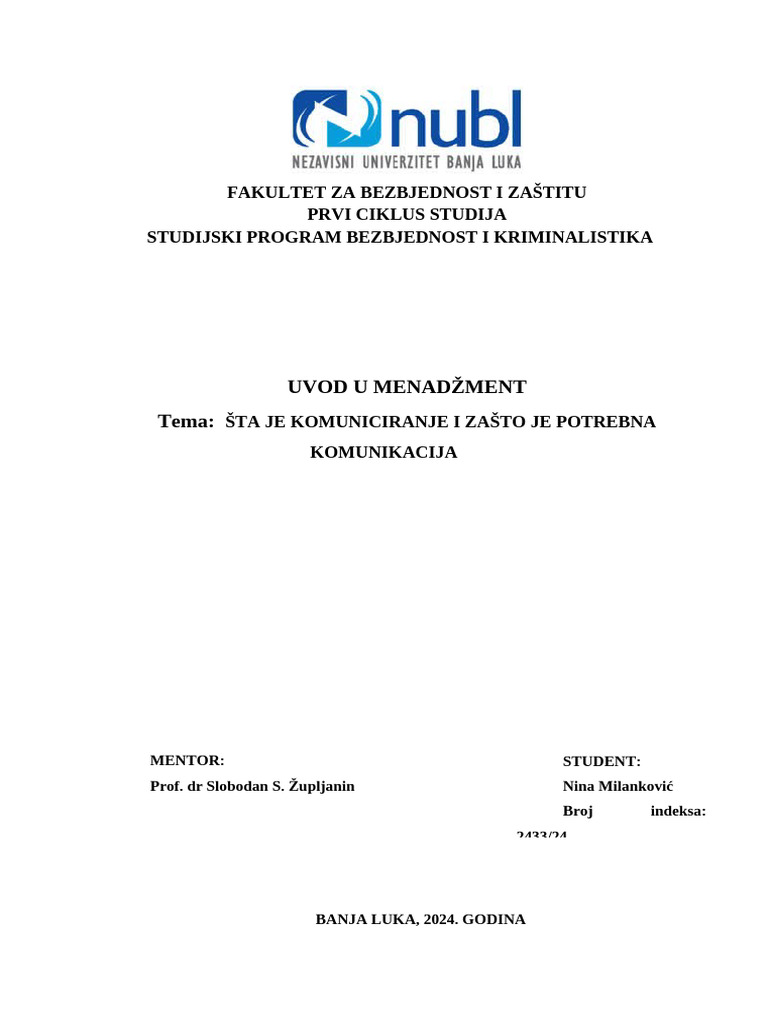 UVOD U MENADZMENT | PDF