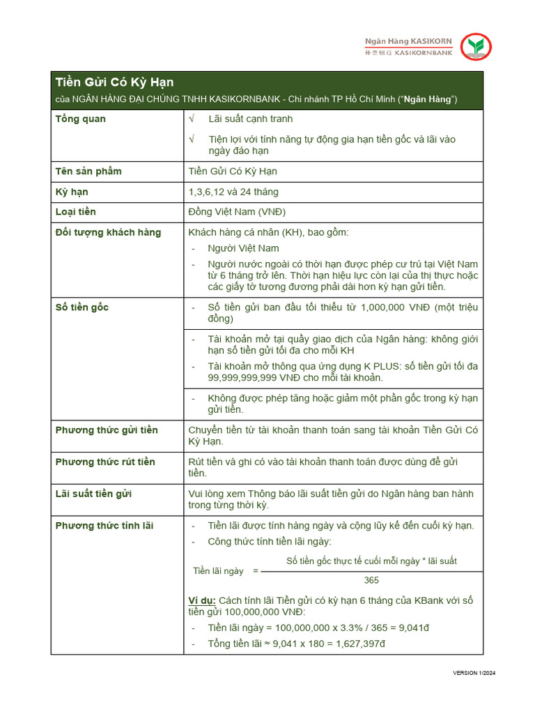 (VN) Fact Sheet _ TD-Accumulative-StepUp _ Version 1.2024_201 | PDF
