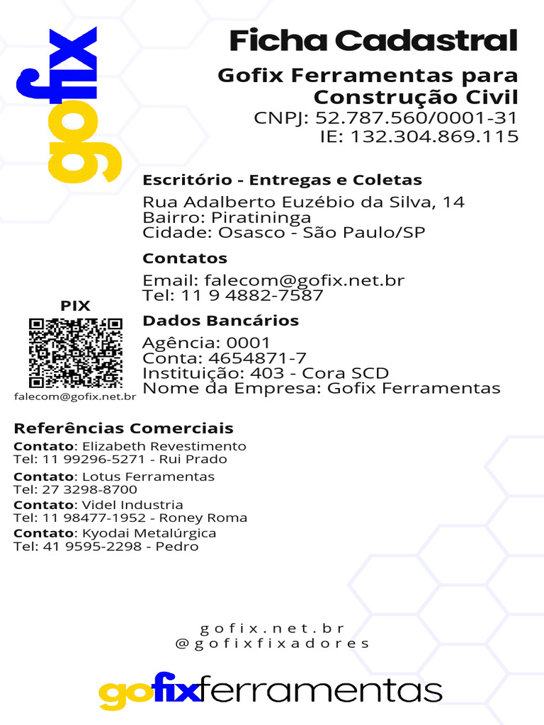 Gofix Ferramentas: Cadastro e Contatos | PDF
