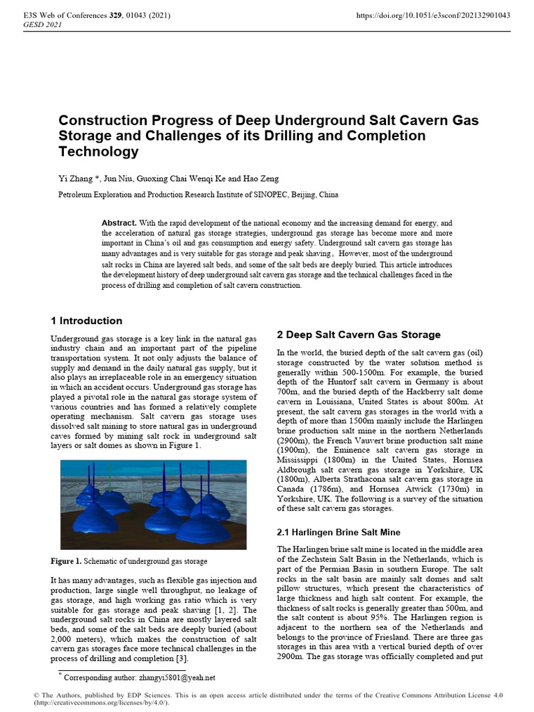 Deep Underground Salt Cavern Gas Storage | PDF | Natural Gas Storage ...