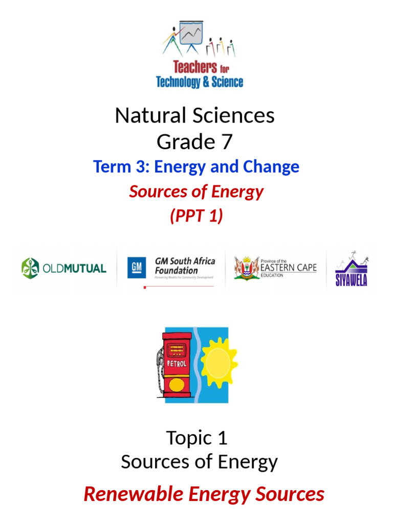 Grade 7 Renewable Energy Sources Guide | PDF