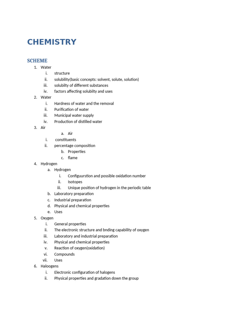 Scheme ss2 chemistry | PDF