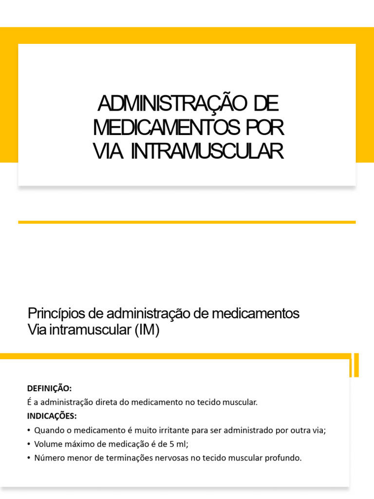 Aplicação Intramuscular | PDF | Dor | Músculo