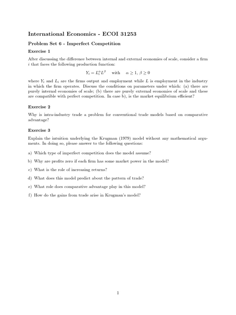 PS6 Imperfect Competition | PDF