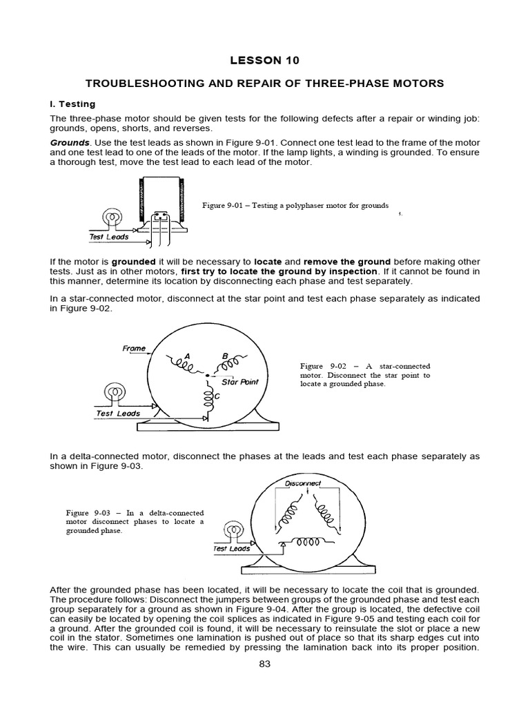Lesson 10 Troubleshooting of Three Phase Motor | PDF | Electric Motor ...