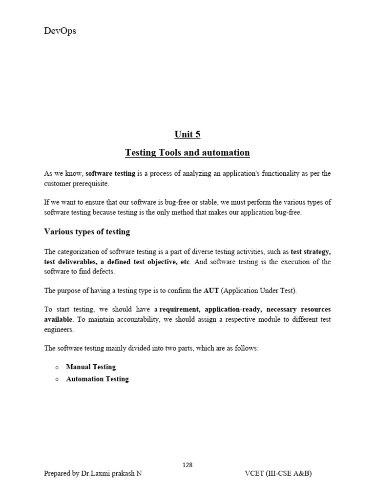 Devops Full Notes- Unit 5 | PDF | Selenium (Software) | Software Testing