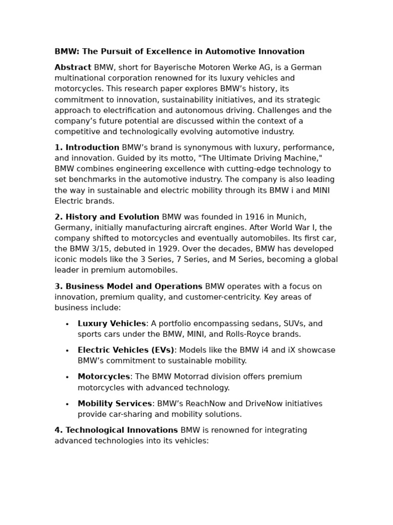 Bmw Pdf Bmw Electric Vehicle