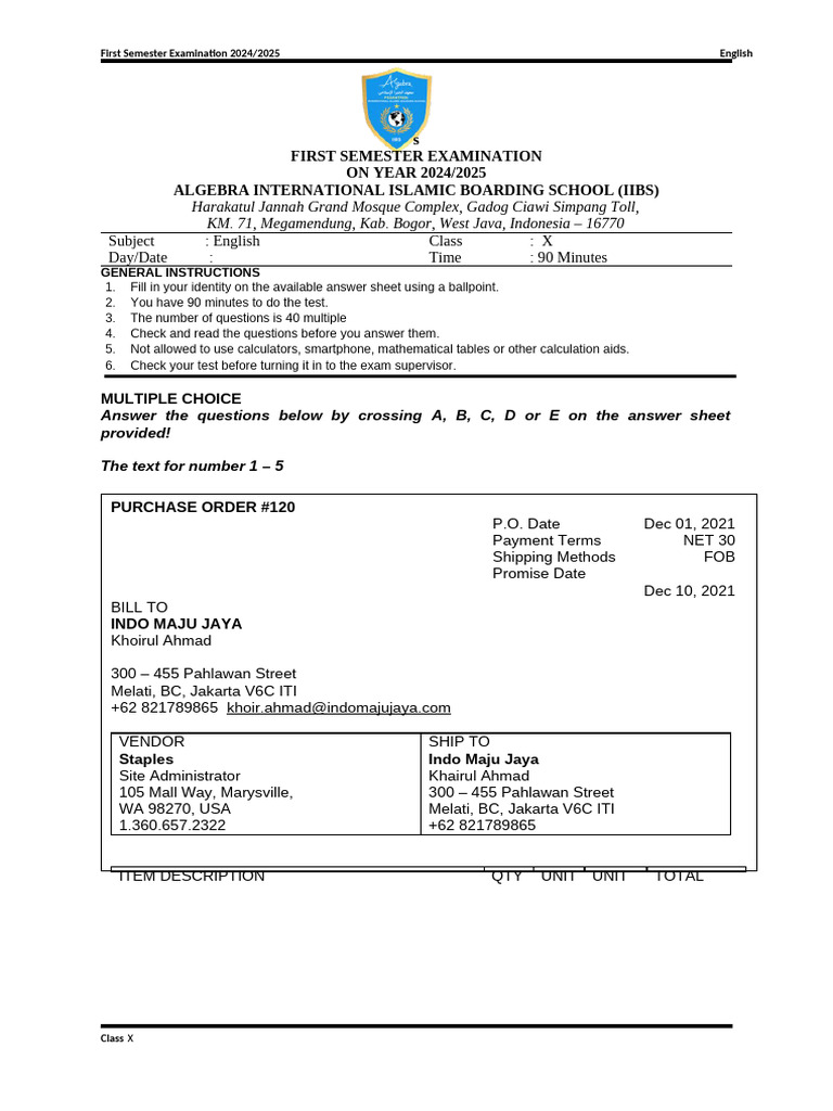 ENGLISH_PAS_10 | PDF | Indonesia