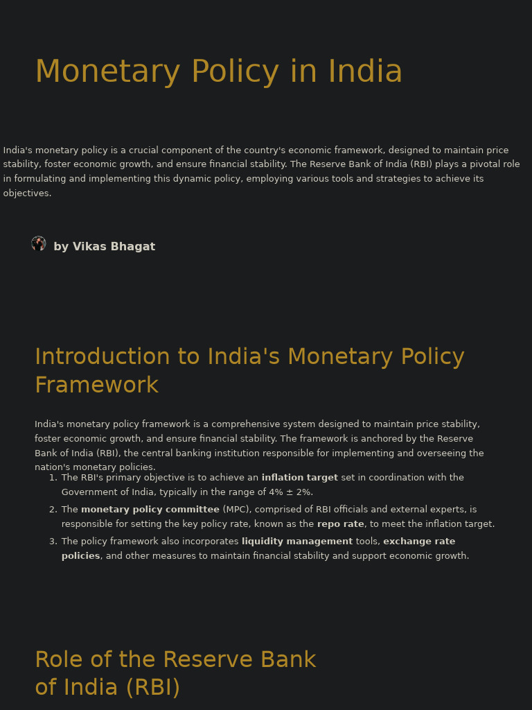 Monetary-Policy-in-India | PDF | Reserve Bank Of India | Monetary Policy