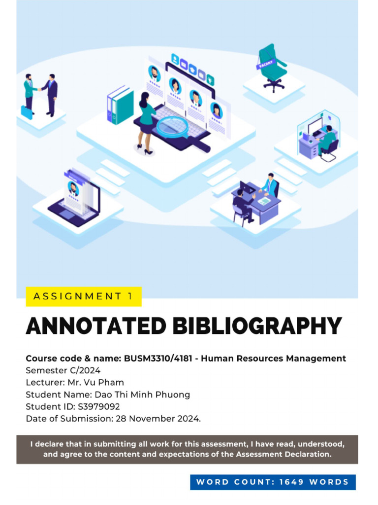 ASM1 DaoThiMinhPhuong S3979092 | PDF | Human Resource Management | Recruitment