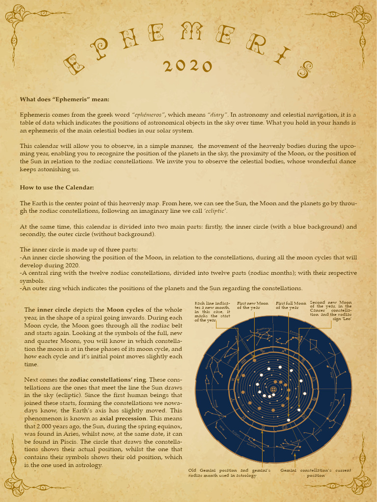 Ephemeris 2020 | PDF | Zodiac | Astronomy