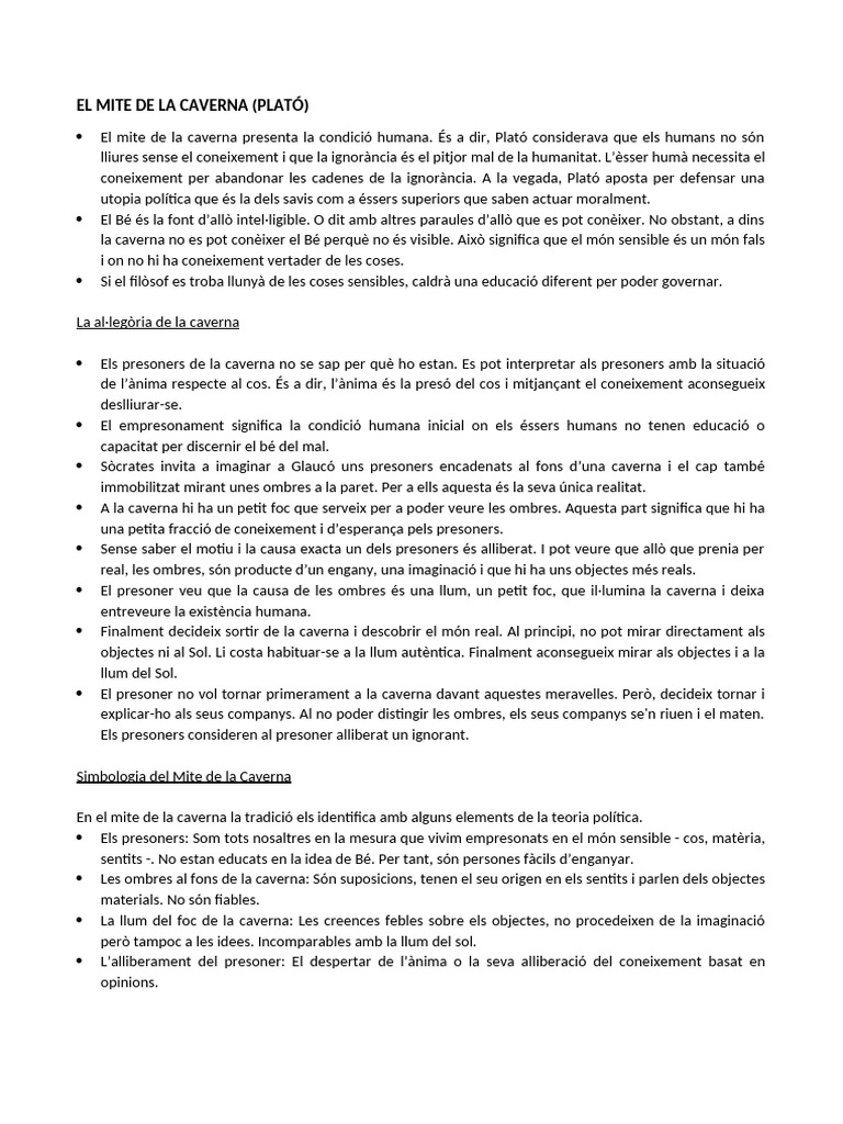 Mite de La Caverna Plató | PDF