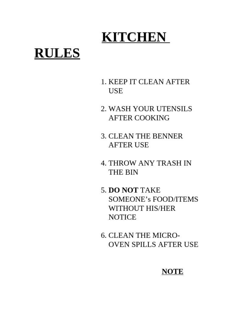 Shared Kitchen Etiquette | PDF