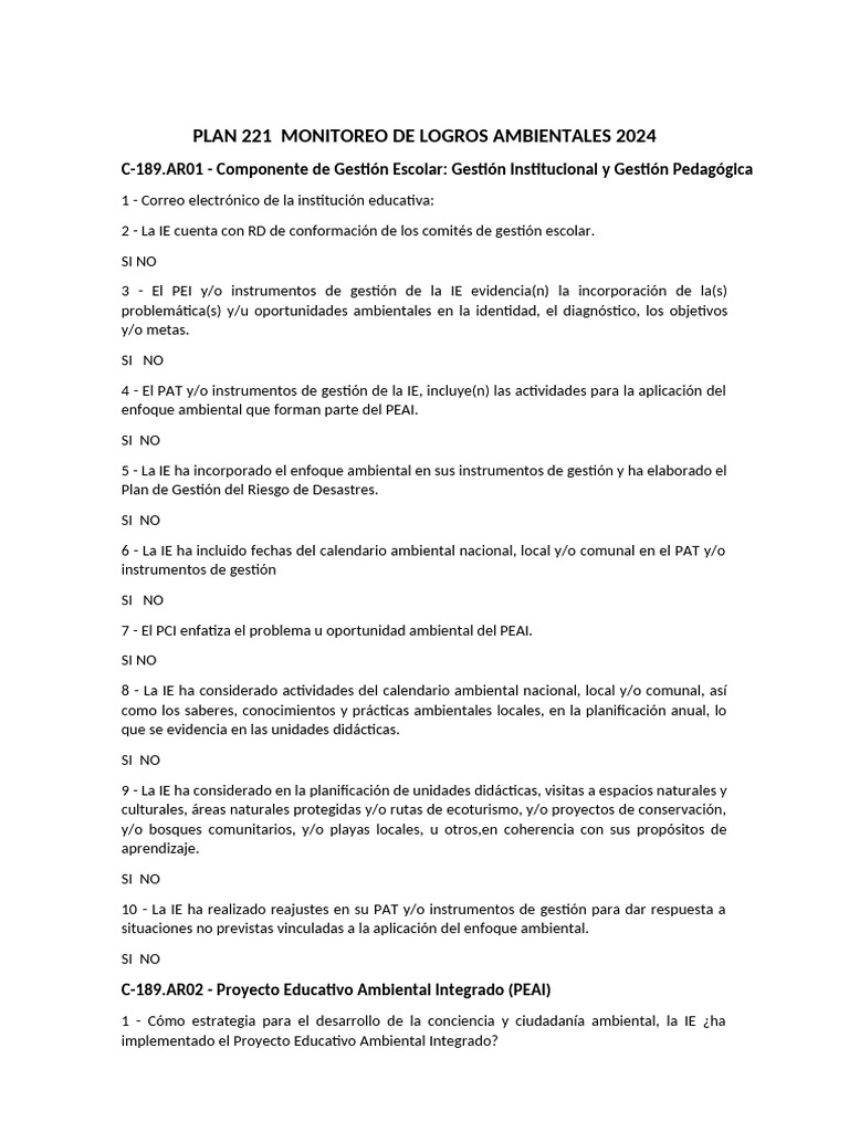 Ficha de Logros Ambientales 2024 1 | PDF | Deforestación | Higiene