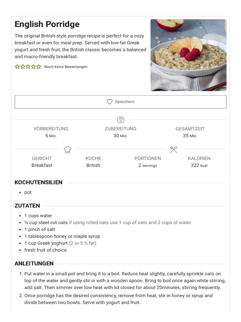 English Porridge | PDF