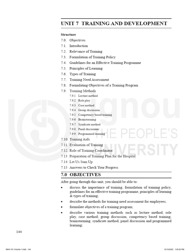 7️⃣ Training & development | PDF | Learning | Lecture