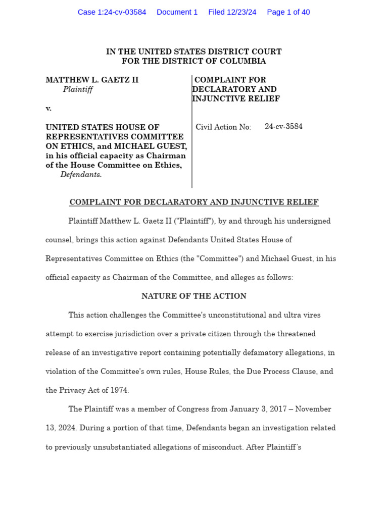 Gov Uscourts DCD 275994 1 0 | PDF | Injunction | Standing (Law)