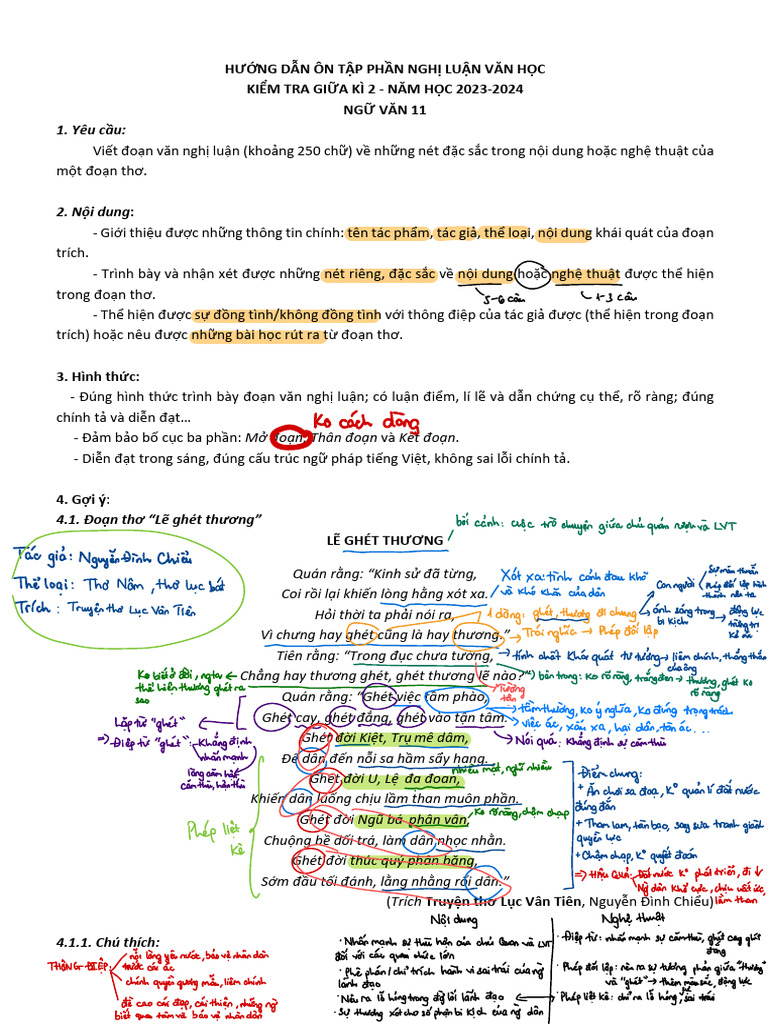 ÔN TẬP VĂN GK2 | PDF