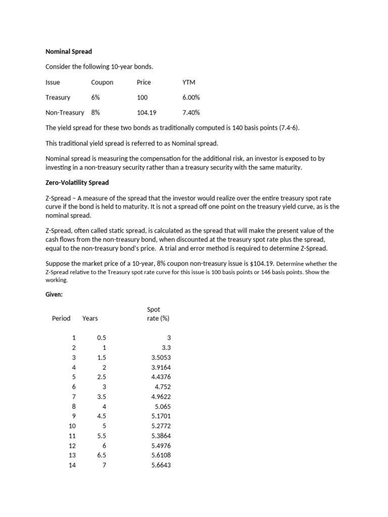 Nominal+and+Z+Spread+Concept+%26+Example | PDF | Present Value | Bonds ...