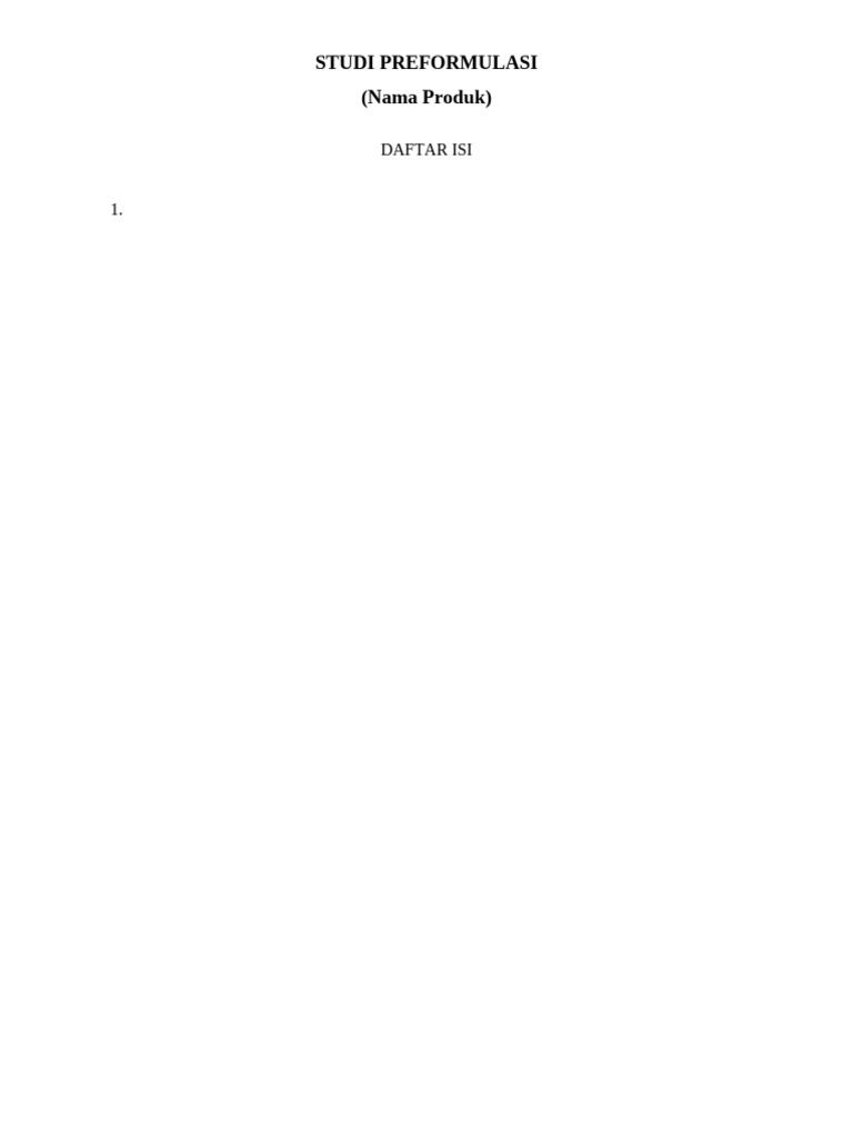 Studi Preformulasi | PDF