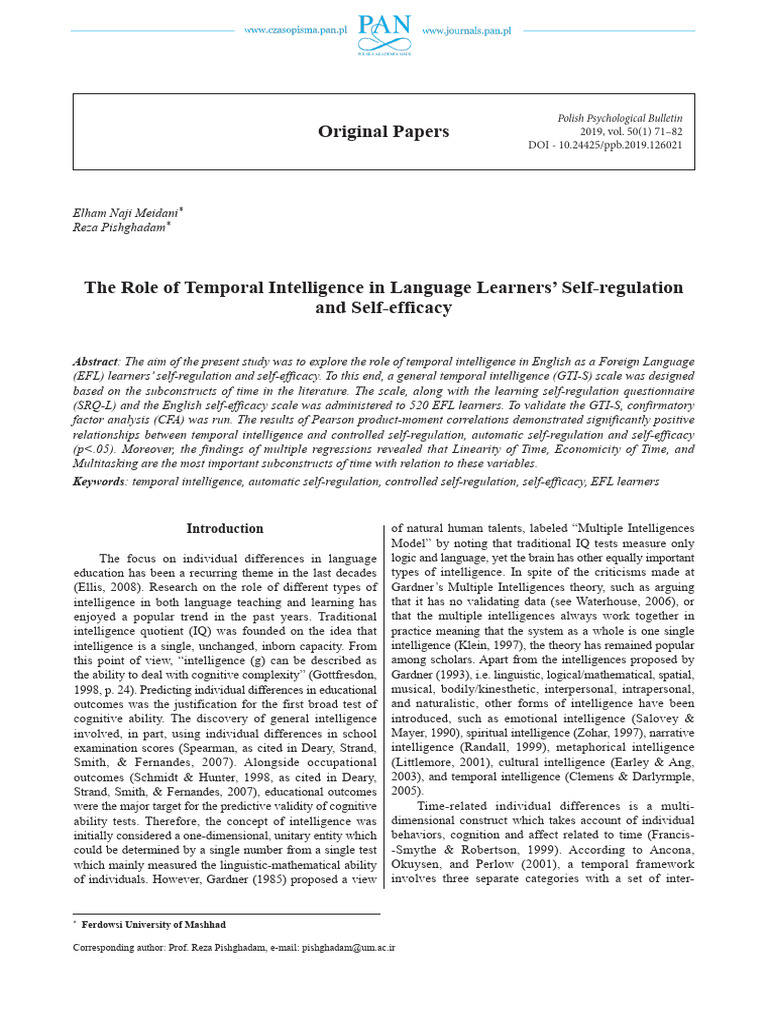 The_Role_of_Temporal_Intelligence_i | PDF | Applied Psychology ...