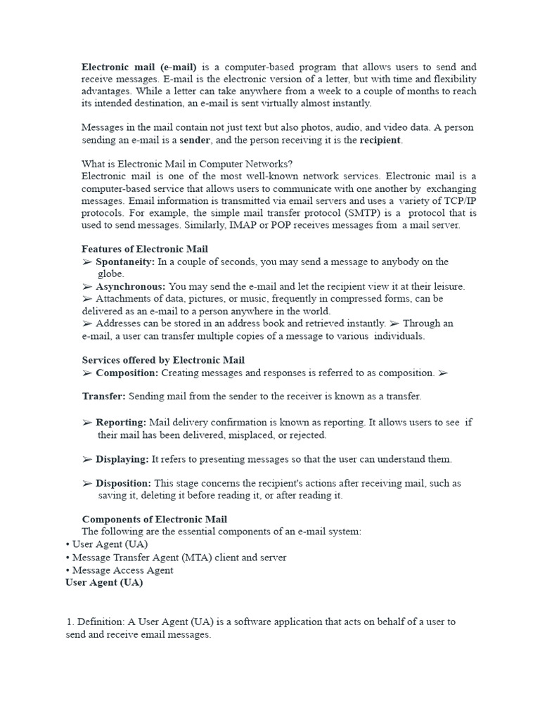 Understanding Electronic Mail Systems | PDF | Internet | Telecommunications