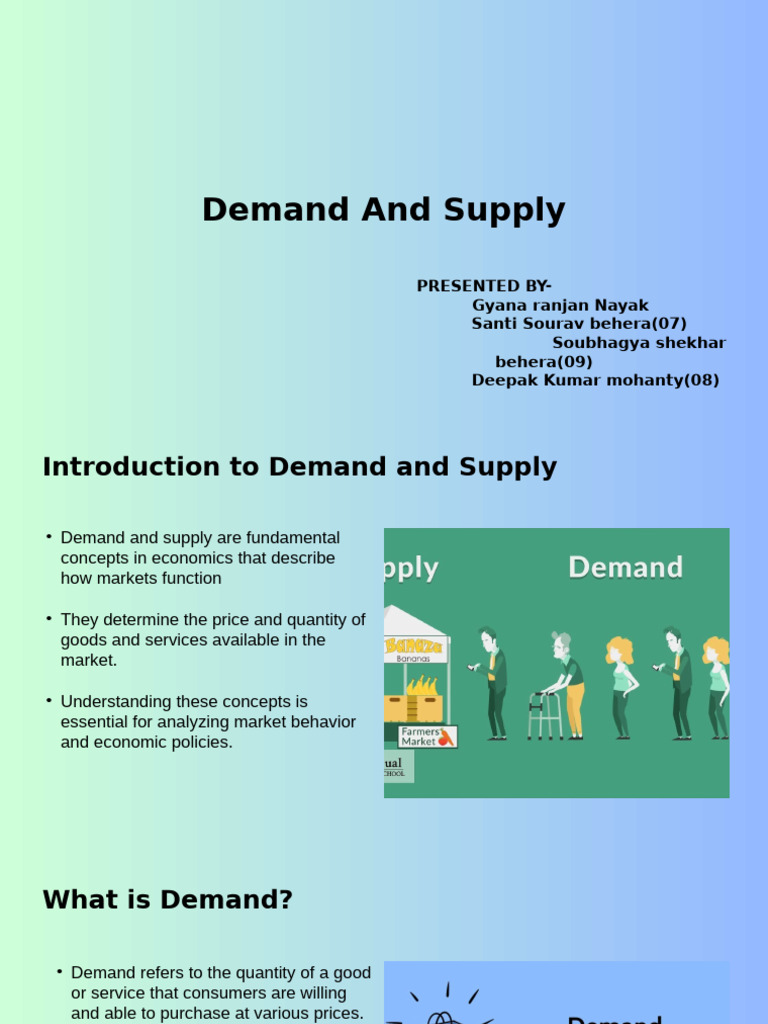 Demand and Supply.pptx Final | PDF | Supply (Economics) | Demand