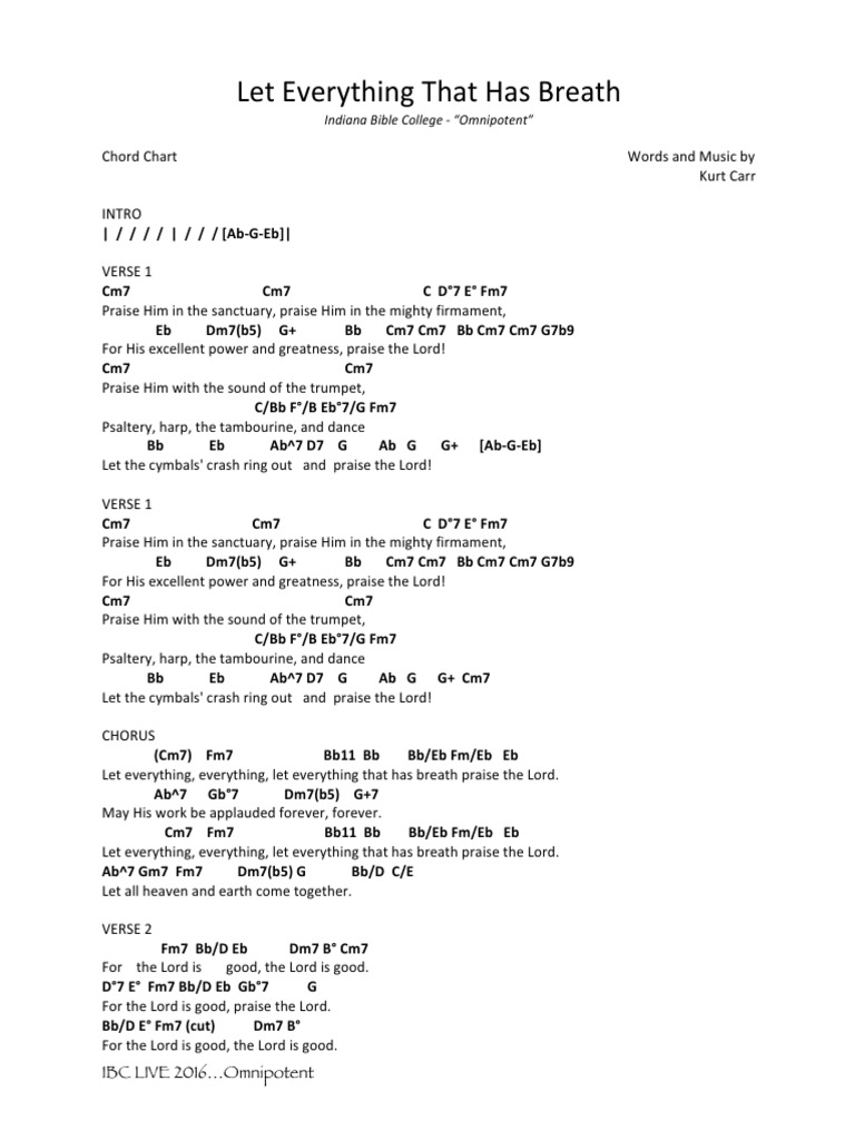 Let Everything That Hath Breath Chord Chart | PDF