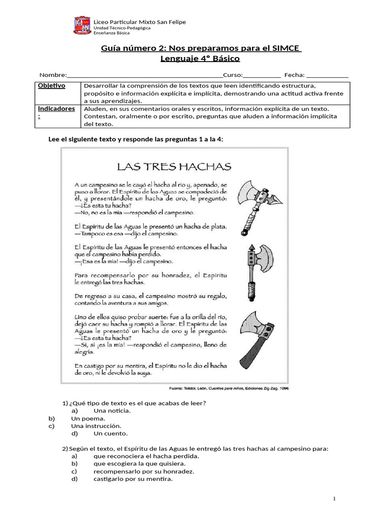 Guía Número 2 Simce | PDF