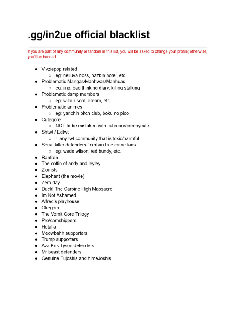 Inoue 2 Blacklist | PDF