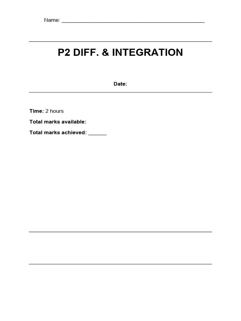 p2 Differentiation & Integration | PDF | Area | Equations