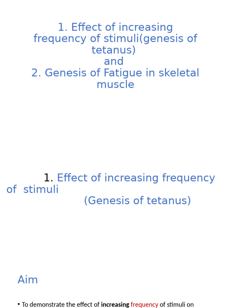 Tetanus and Fatigue, | PDF | Muscle Contraction | Physiology
