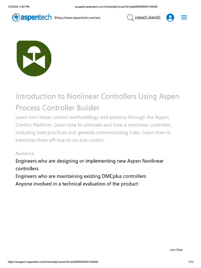 Introduction To Nonlinear Controllers Using Aspen Process Controller Builder | PDF